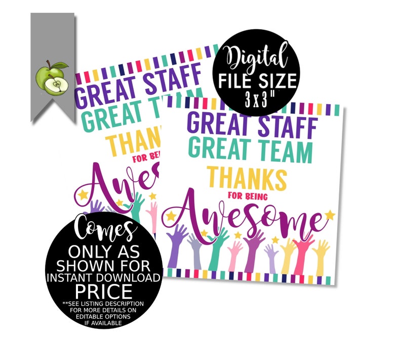 Great Staff Great Team Thanks for Being Awesome Appreciation - Etsy