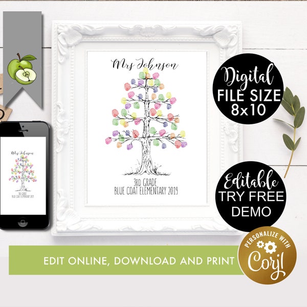 Fingerprint Tree - Etsy