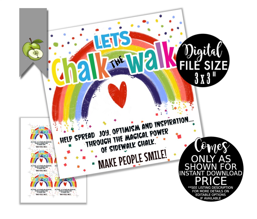 Lets Chalk the Walk Gift Tag, End of Year Teacher Chalk Class Gift Tag ...