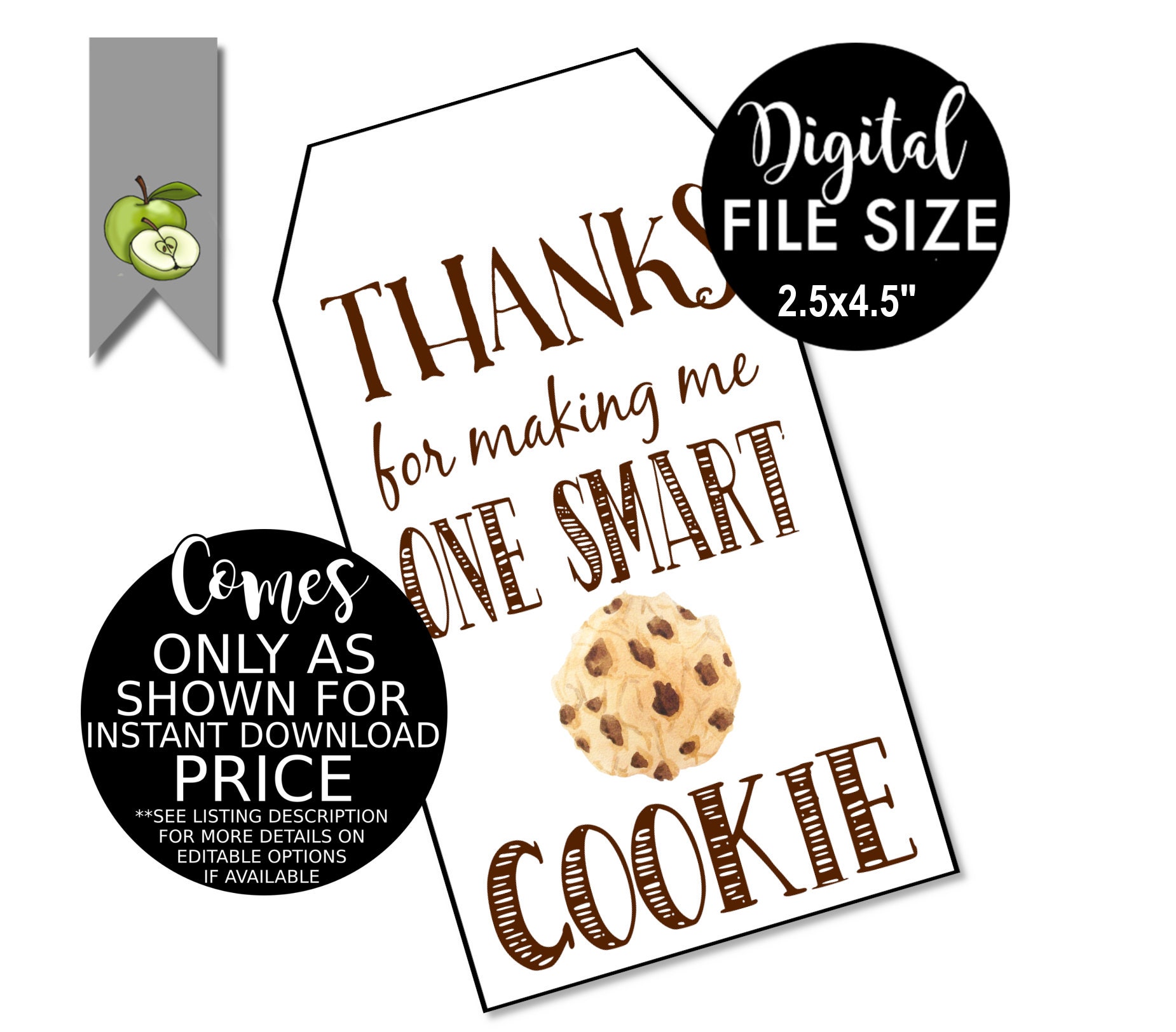 One smart Cookie gift tags Teacher gift end of year One | Etsy