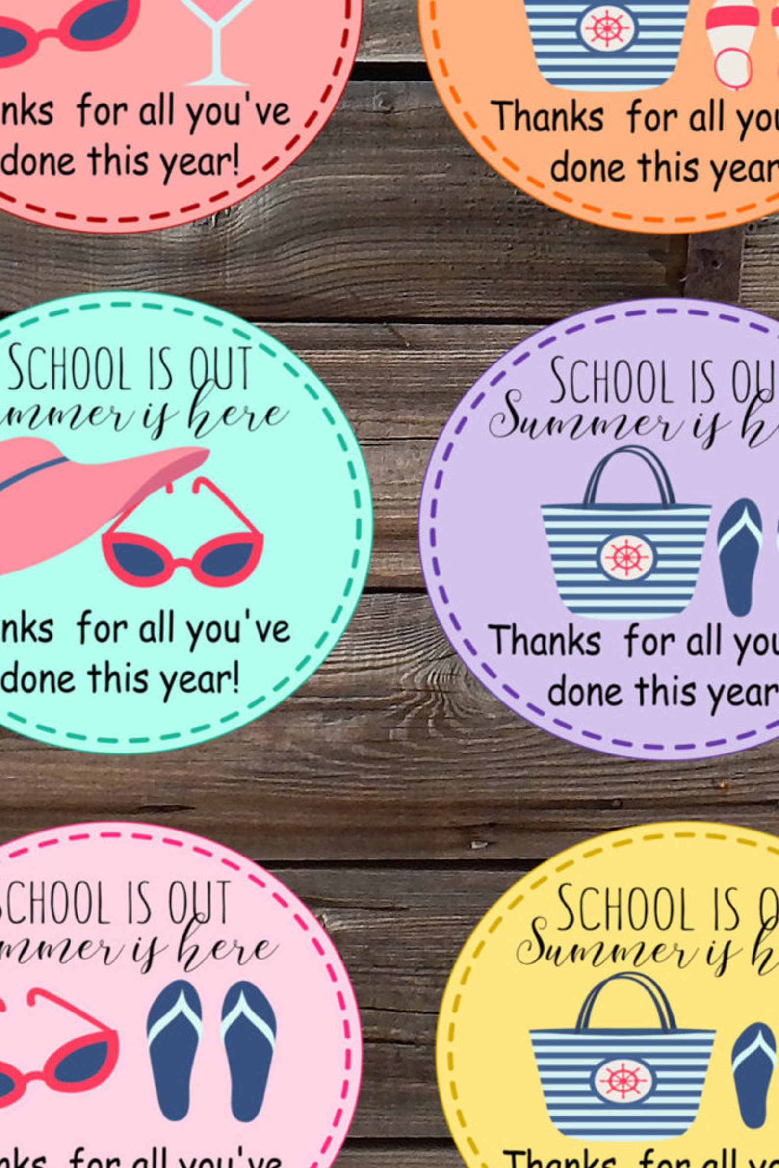 School Out for Summer Gift Tags Summer Sun Teacher Gift End - Etsy