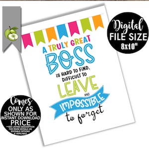 Boss Appreciation Week Printable A Truly Great Boss is Hard - Etsy UK