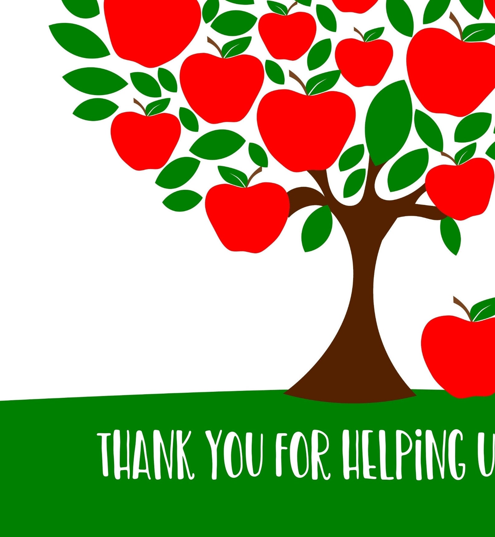 Teacher Appreciation Apple Tree Printable Gift Handwrite in - Etsy