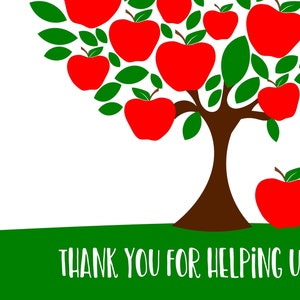 Teacher Appreciation Apple Tree Printable Gift Handwrite in - Etsy