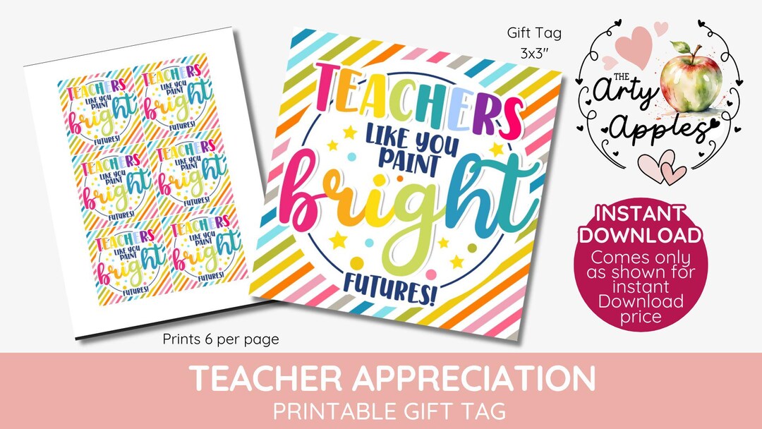 Teachers Like You Paint a Bright Future, Nail Polish Gift Tag, Nail ...