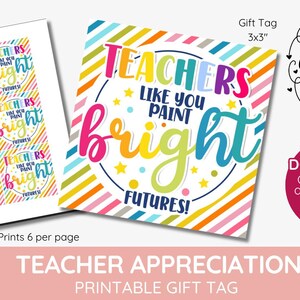 Teachers Like You Paint a Bright Future, Nail Polish Gift Tag, Nail ...