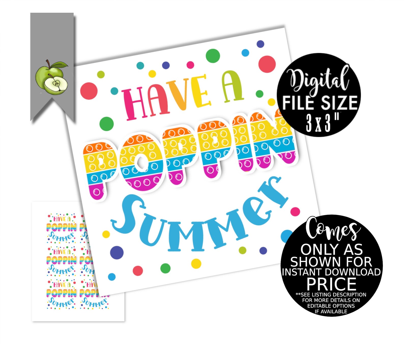 Poppin Summer Gift Tags Fidget Toy Poppin Toy Back to - Etsy