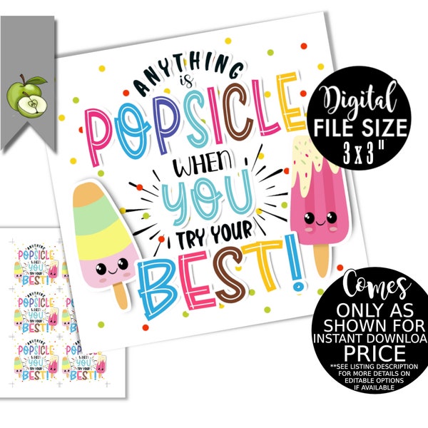 Popsicle Gift Tag - 60+ Gift Ideas for 2024