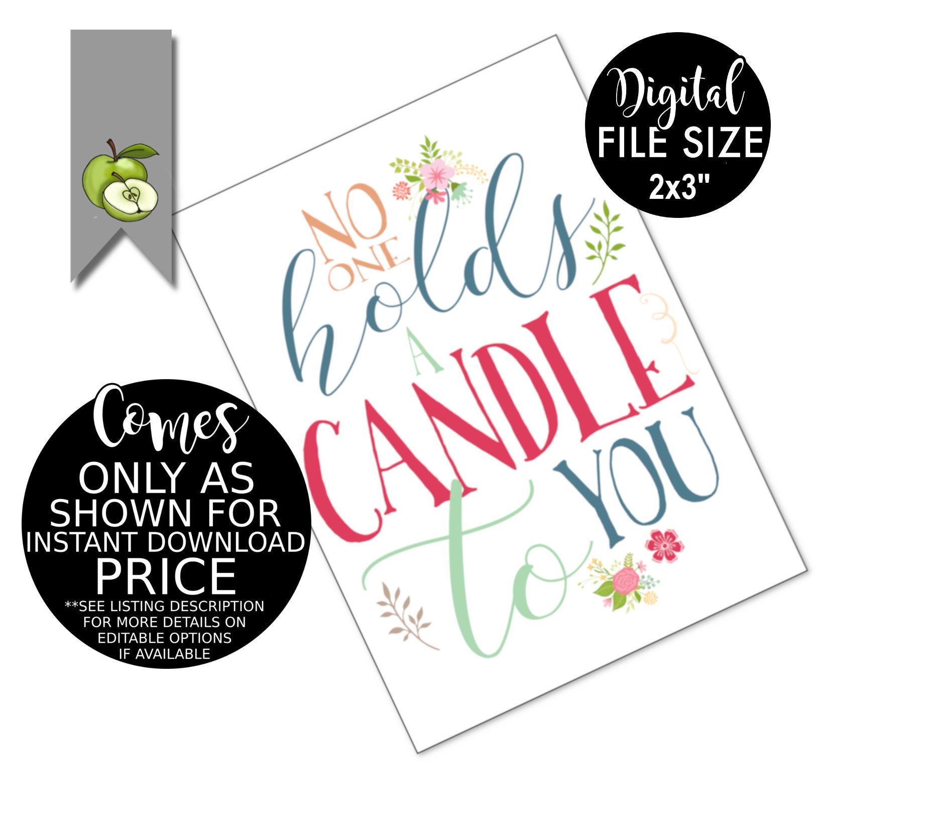 Candle gift tag candle tag printable tag Appreciation | Etsy