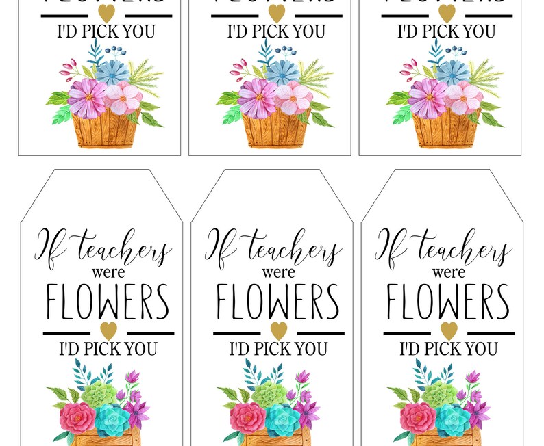 If teachers were flowers I'd pick you tag WE'd pick | Etsy