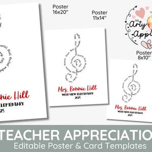 Editable Music Teacher Appreciation Template, Thank You Sheet Music ...