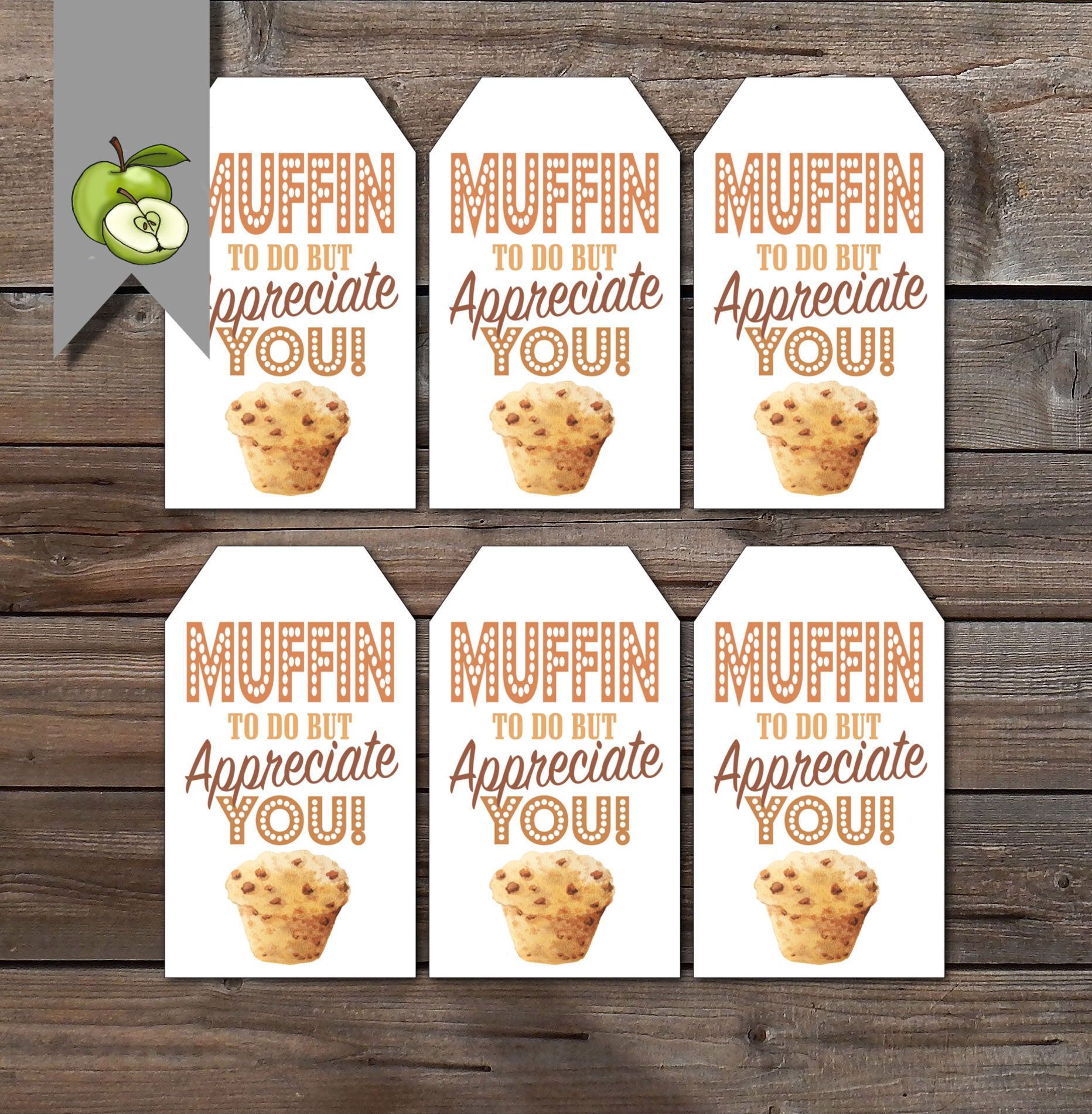 Muffin tags muffin appreciation tags. Appreciation Gift Tag | Etsy