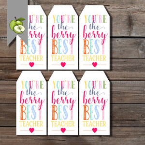 You're the Berry Best Teacher Gift Tags Strawberry Gift - Etsy