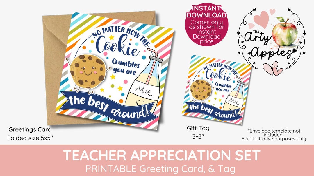 Cookie Thank You Gift Tag, Printable How the Cookie Crumbles Teacher ...