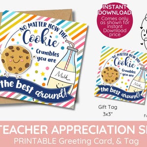 Cookie Thank You Gift Tag, Printable How the Cookie Crumbles Teacher ...