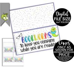 Bookworms Topper, to Keep You Company While You Are Reading, Printable ...