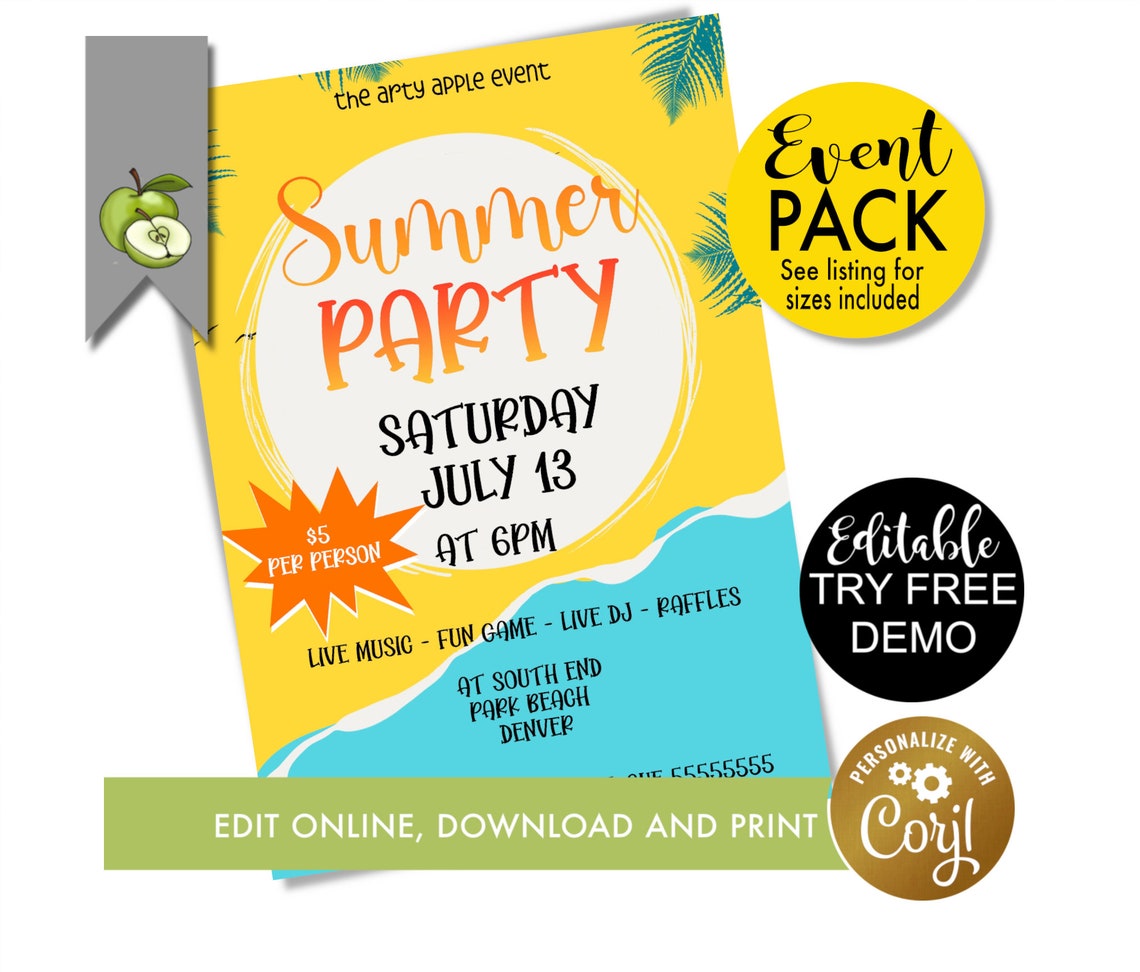 Summer Event Flyer Template Festival Event Poster Template - Etsy