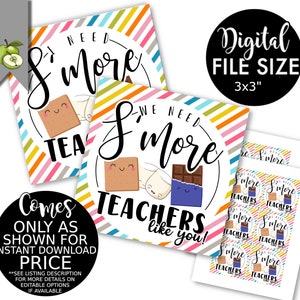 We Need S'more Teacher Like You Printable Gift Tags - Etsy