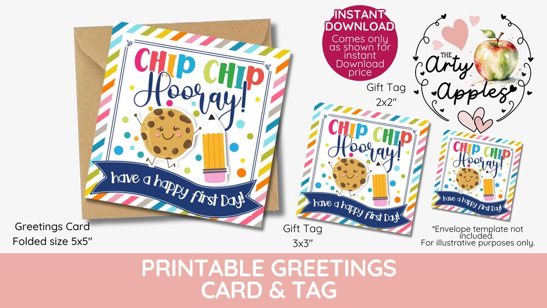 Chip Chip Hooray Have a Happy First Day! Printable Gift Tag, Class ...
