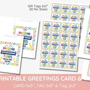 Bursting With Excitement Gift Tag, Back to School Card, Welcome Back ...