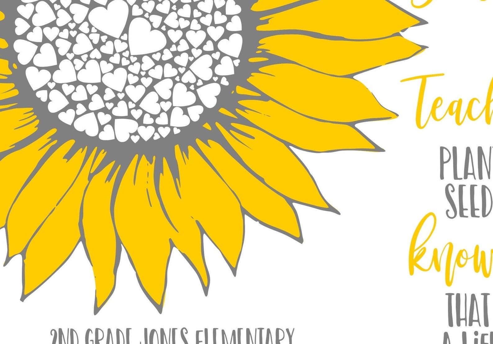 Editable Sunflower Teacher Appreciation Teacher Flower Gift | Etsy UK