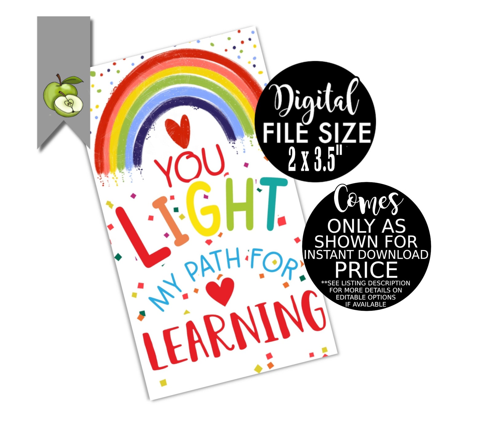 You Light My Path for Learning Gift Tag Teacher Appreciation - Etsy