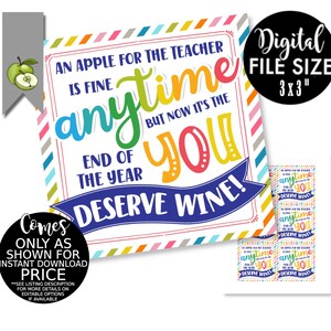 Teacher Wine Gift Tag, Funny Quote for Teacher Wine, Wine Theme Gift ...