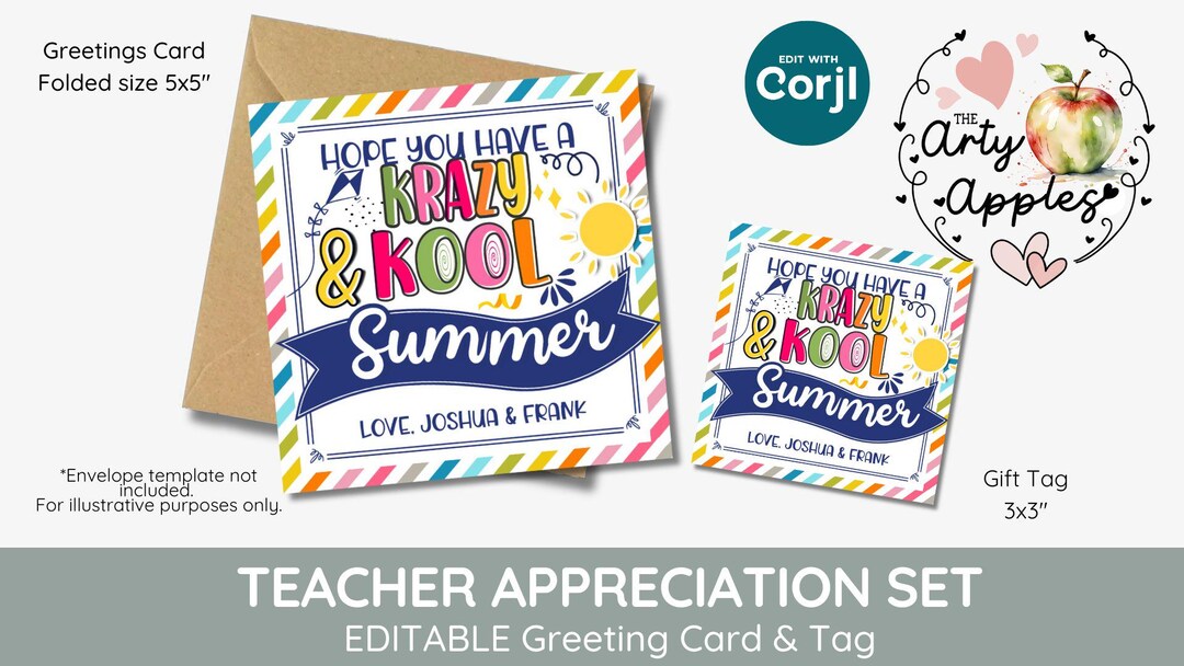 Editable Hope You Have a Krazy & Kool Summer!, Crazy Class Gift Tag and ...