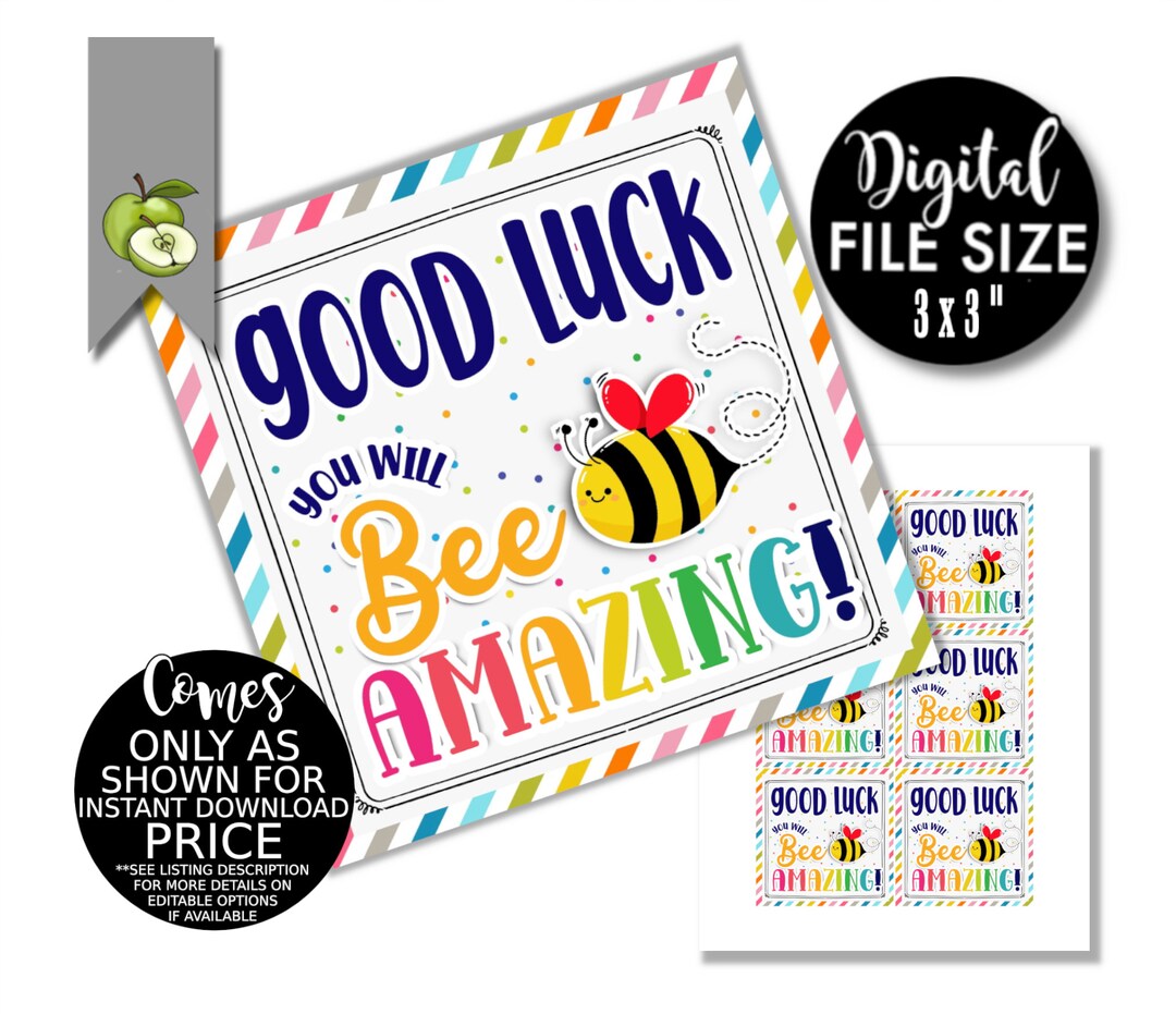 Good Luck. You Will BEE Amazing Teacher Tag, Dance Group, Cute Bee ...