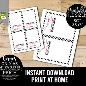 Christmas Coal Cookie Card, Cookie Presentation Card, Cookie Backer ...