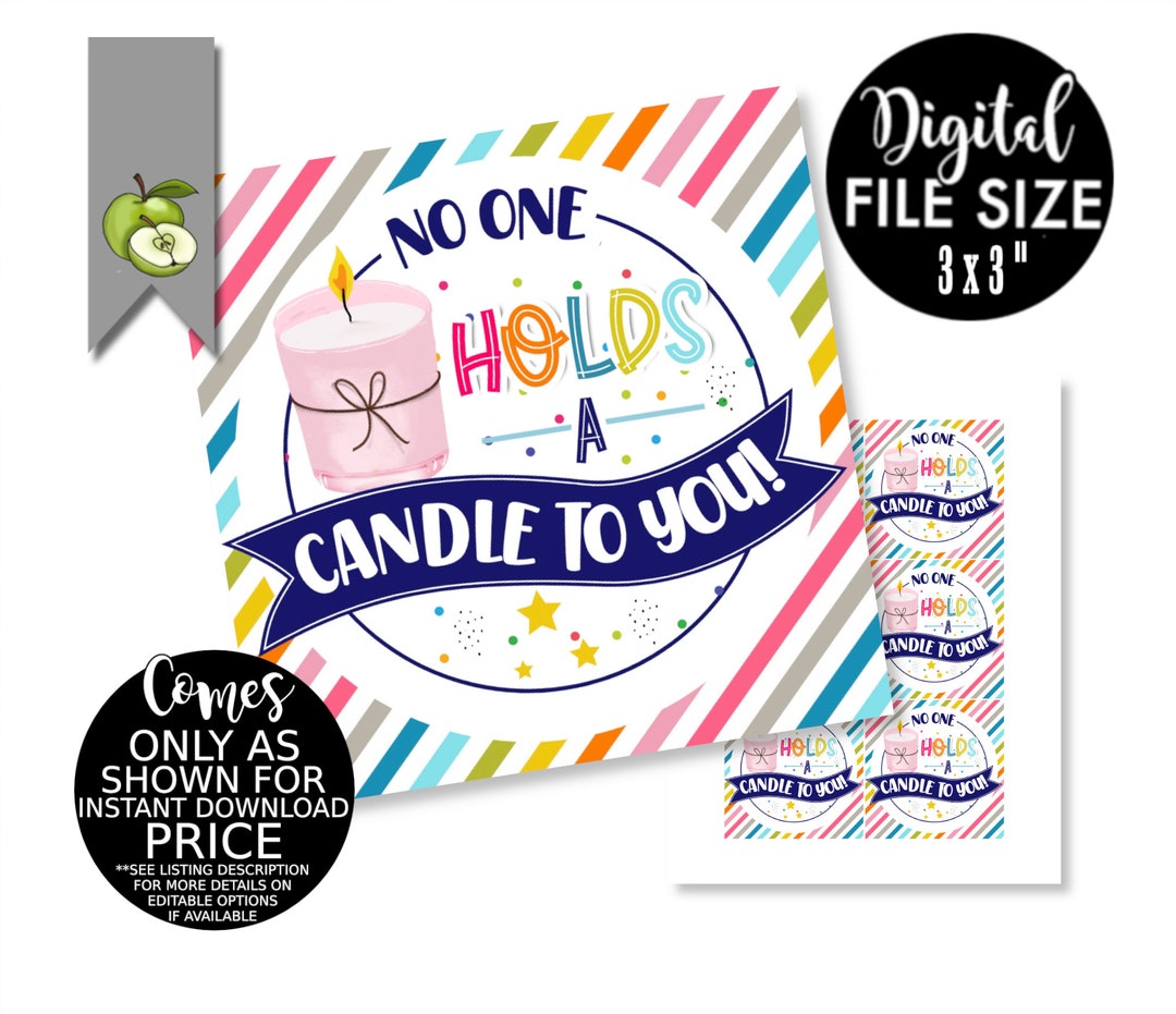 Teacher Appreciation Candle Gift Tag Volunteer Thank You Note Mother's ...