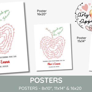 Editable Teacher Printable Word Art Apple, Red Apple, Teacher Gift ...