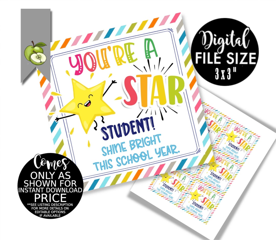 You're a Star Student Gift Tag, Success, Staff, Volunteers, Team, You ...