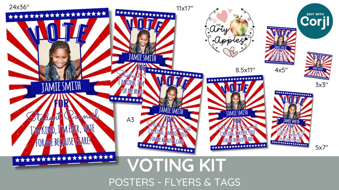 Editable Election Campaign Poster, Class Voting Flyer, Class President ...