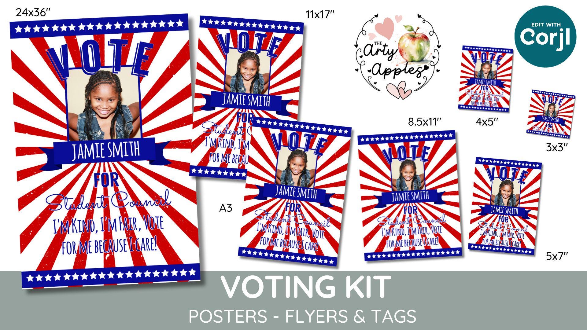Editable Campaign Poster, Class Flyer, Class, Vice President, School ...