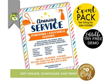 House Cleaning Service Business Card Template Editable - Etsy