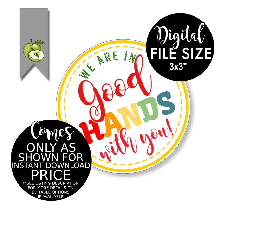 We Are in Good Hands With You Printable Tag Good Hands - Etsy