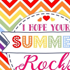 I Hope Your Summer Rocks, Editable Tag, Rock Gift Tag, Class Gift ...