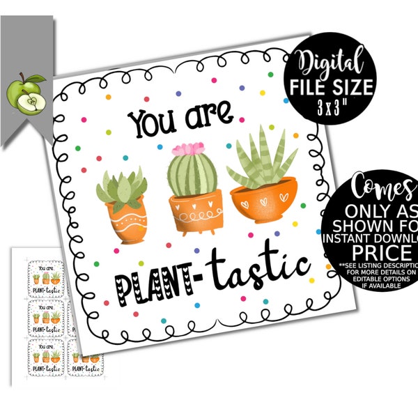 Teacher Appreciation Succulent Printable - Etsy