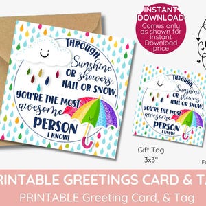 Umbrella Teacher Appreciation Gift Tag, PTA Gratitude Sunshine or ...