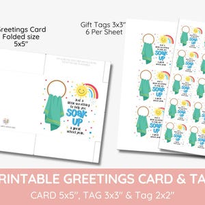 Soak up a Great School Year Printable Card | Beach Towel Gift Tag ...