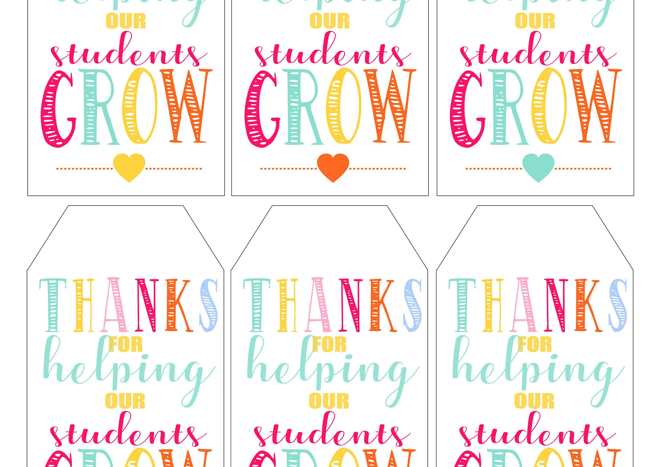 Thanks for Helping Our Students Grow Gift Tags Printable | Etsy Australia