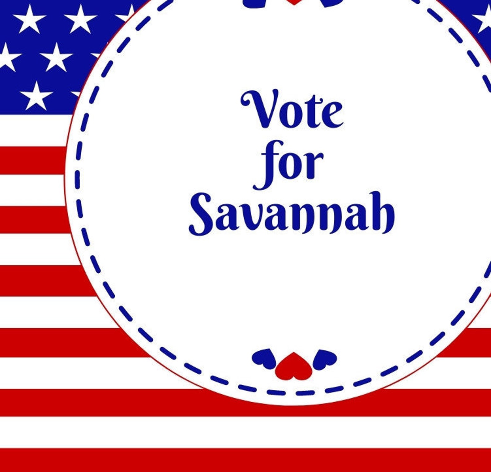 Editable Vote Editable Tag Class President American Flag - Etsy