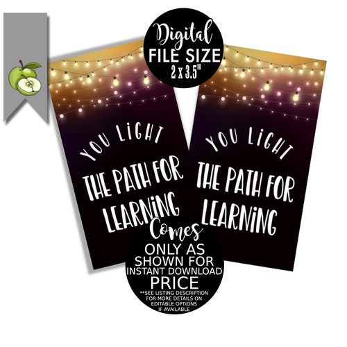 INSTANT DOWNLOAD Teacher Appreciation Gift Tag Printable - Etsy