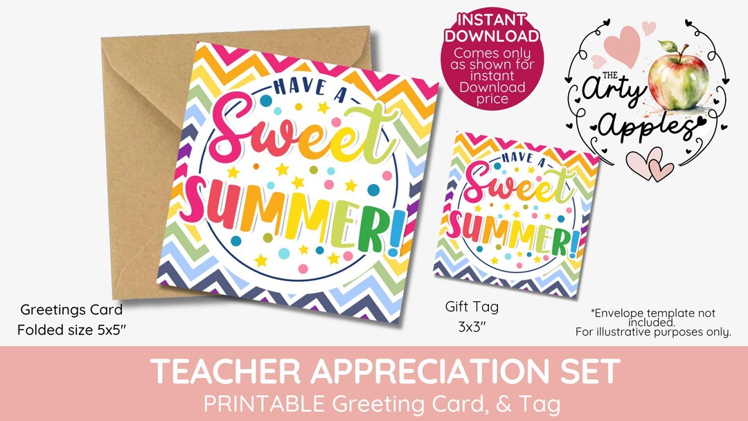 Have a Sweet Summer Teacher Printable Gift Tag, Sweet Treat Homemade ...