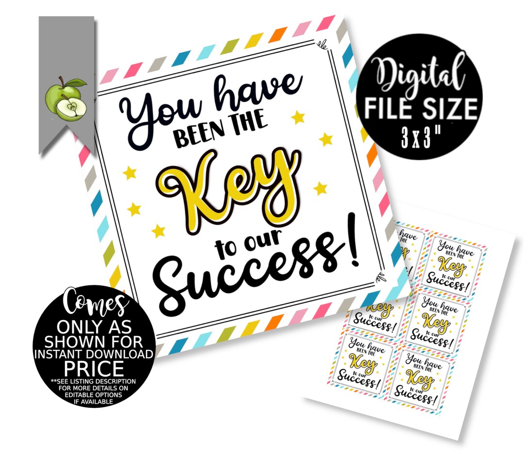 You Have Been the Key to Our Success!, Key Ring Gift Tag, Teacher ...