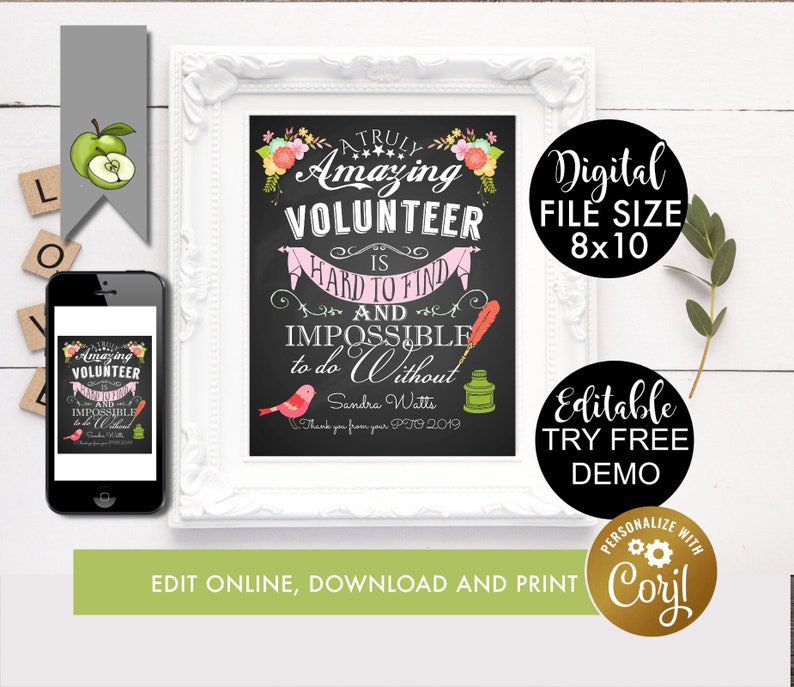 Editable Volunteer Gift Volunteer Thank You Retirement Gift - Etsy