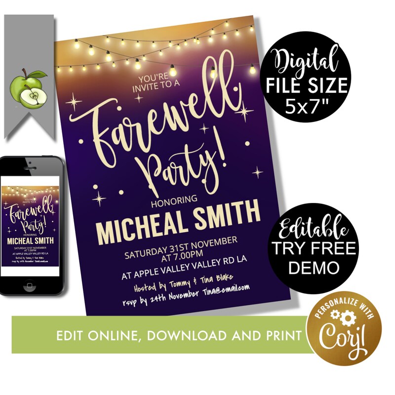 Farewell Invitations - Etsy