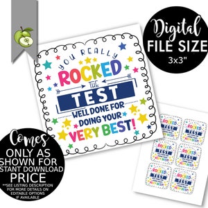 You Rocked the Test Gift Tag, Sats Teacher Class Gift, Well Done ...