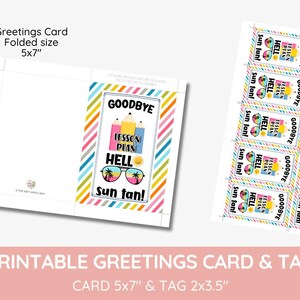 Goodbye Lesson Plan Hello Sun Tan Teacher Appreciation Gift Tag, Last ...